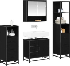 Sada koupelnového nábytku 4 ks Černý dub 65 x 33 x 60 cm 3402499