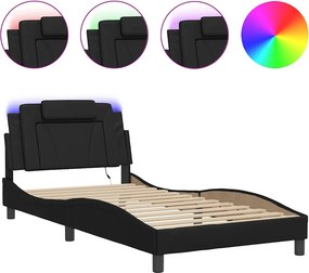 Rám postele Viana s LED bez matrace černý 100 x 200 cm 3214001