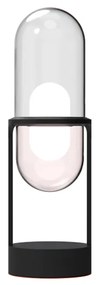 Stylová stolní lampa ve tvaru pilule Pille T  Stylová stolní lampa ve tvaru pilule Pille T Sklo: Šedé / Růžové