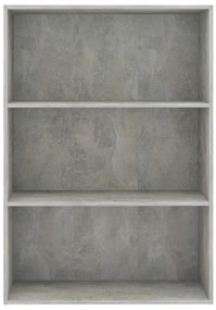 3-patrová knihovna Bieber - betonově šedá | 80x30x114 cm