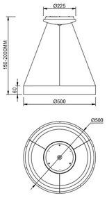 Mantra 8576 Niseko II, závěsné kruhové svítidlo LED 40W, 2700-5000K, dálk. ovládání, dřevěná, průměr 50cm