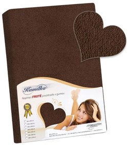 Bellatex Prostěradlo froté tmavá hnědá rozměr 200x200 cm