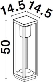 NV 9120622 Venkovní sloupkové svítidlo LOVETO antracitový hliník a akrylový difuzor LED 1.5W 3000K 3.7V 125st. IP65 solární / vypínač na těle / pohybový senzor - NOVA LUCE