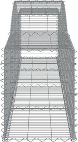 vidaXL Klenuté gabionové koše 5 ks 400x50x60/80 cm pozinkované železo [3146973]