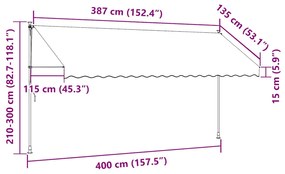 vidaXL Marketos Ručně zatahovací markýza 400 cm antracitová