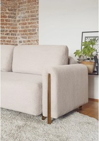 Béžová manšestrová rozkládací/s úložným prostorem pohovka 244 cm Arcadova – ELTAP