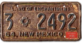 Americká SPZ New Mexico 1964 Enchantment 3-2492