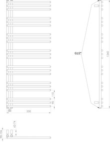 Aqualine POSEIDON otopné těleso 550 x 1340 mm bílá PS513