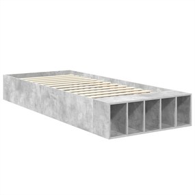 Rám postele s policí Betonově šedá 90 x 200 cm Kompozitní dřevo 3408399