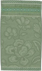 Pip Studio ručníky z bavlněného froté Jasmine Jacquard, zelený (Luxusní ručníky z bavlněného froté v designu Jasmine Jacquard v zelené barvě)