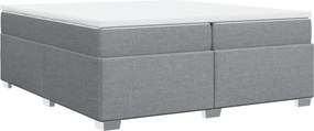 Box spring postel s matrací světle šedá 200 x 200 cm textil 3285158