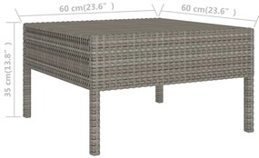 vidaXL Marketos 2dílná zahradní sedací souprava s poduškami polyratan šedá
