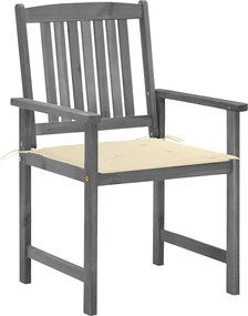Zahradní židle s poduškami 2 ks šedé masivní akáciové dřevo 3061225