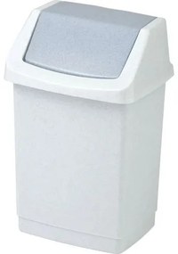 Plastový odpadkový koš Simple, objem 50 l, bílý/šedý