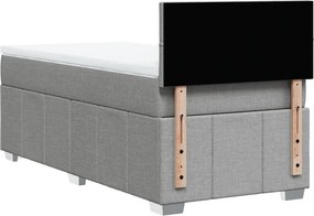 Box spring postel s matrací světle šedý 100 x 200 cm textil 3286979