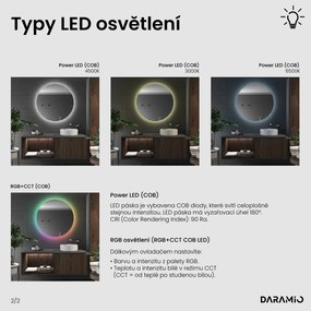 Kulaté zrcadlo do koupelny s LED osvětlením E6