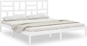 Rám postele bílý masivní dřevo 180 x 200 cm Super King 3105966