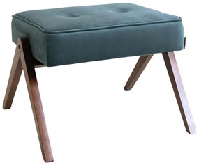 Nordic Design Petrolejově modrá sametová podnožka Vinnie