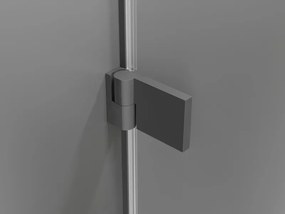 Mexen Lunar-B, výklopný sprchový kout levý 90 x 80 cm, 8mm čiré sklo, grafitový profil, 832-090-080-95-00-L