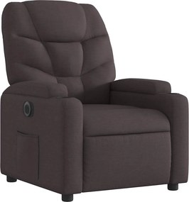 Elektrické polohovací křeslo tmavě hnědé textil 3204577