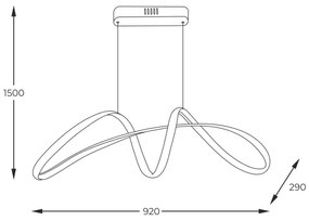 Zuma Line 20026P-GD - LED Lustr na lanku FERMI LED/50W/230V 3000/4000/6000K