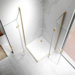 BPS-koupelny Čtvercový sprchový kout HYD-SK08B 80x80 zlatá/transparent
