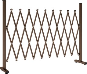Outsunny Sklopná a Roztahovací Bezpečnostní Brána 250D x 31Š x 104V cm Hliník Metal Čokoládová