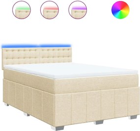 Box spring postel s matrací krémová 140x190 cm textil 3289382