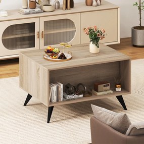 Costway Moderní konferenční stolek s úložným prostorem Farmhouse Accent Table