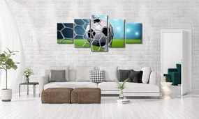 Pětidílný obraz fotbal Velikost (šířka x výška): 150x70 cm