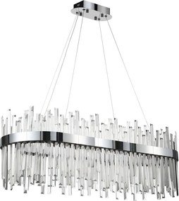 Toolight Toolight, LED křišťálové svítidlo 80x35 cm, 62W, APP1514-CP80, chromová, OSW-03262