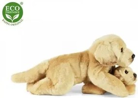 RAPPA Plyšový pes labrador s mládětem ležící 25 cm / ECO-FRIENDLY / od