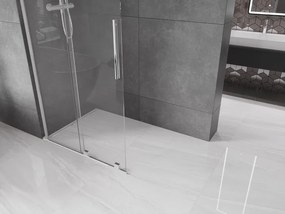 Mexen Velar L, posuvná sprchová zástěna Walk-in 90 x 200 cm, 8mm čiré sklo, chromová, 871-090-003-03-01