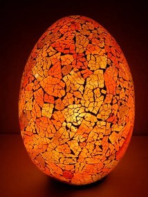 Lampa stolní oranžová Egg, ruční práce,