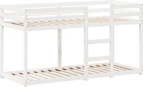 Patrová postel se střechou bílá 80x200 cm masivní borové dřevo 3281995