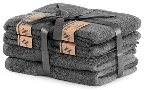 Set černých ručníků DecoKing BAMBY, velikost 2*70x140+4*50x100