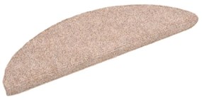 Schodové rohože samolepicí 15 ks 56 x 17 x 3 cm světle hnědé, půlkulaté 132690