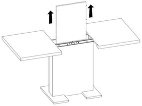 Jídelní stůl Britt 110x69 cm, šedý beton/bílý