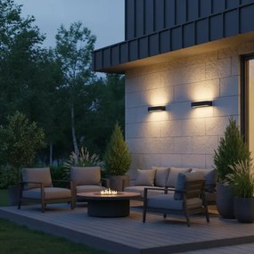 Ideal Lux - Venkovní nástěnné svítidlo ANDROMEDA 2xE27/60W/230V IP55 antracit