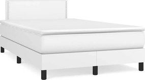 Box spring postel s matrací a LED bílá 120 x 190 cm umělá kůže 3270130