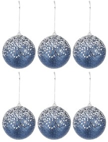 Vánoční baňky modrostříbrné sada 6 kusů 141269