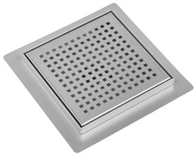 BPS-koupelny Čtvercový sprchový odtokový žlab DL08-QUBE-G3 HYD-3860 15x15 cm, satén