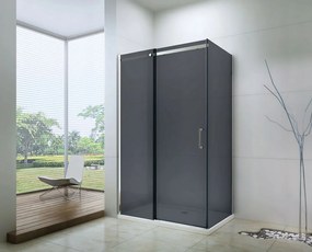 Mexen Omega sprchový kout 140x70cm, 8mm sklo, chromový profil-šedé sklo, 825-140-070-01-40
