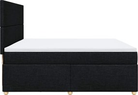 Box spring postel s matrací černá 200x200 cm textil 3293682