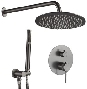 Rea Lungo Grip, podomítková sprchová souprava + BOX montážní systém, grafitová, REA-P8958