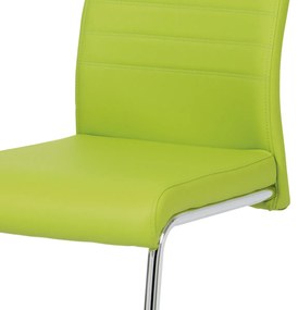 Jídelní židle PULA, koženka zelená/chrom