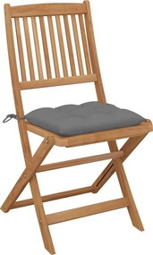 vidaXL Skládací zahradní židle s poduškami 8 ks masivní akácie [3075129] Barva: antracitová