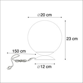 Stolní lampa v art deco stylu mosazná s růžovým sklem - Pallon