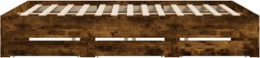 Rám postele se zásuvkami kouřový dub 160 x 200 cm kompozit 3207263