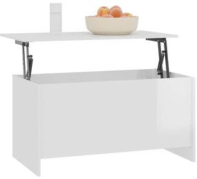 Konferenční stolek lesklý bílý 102x55,5x52,5cm kompozitní dřevo - Default Title